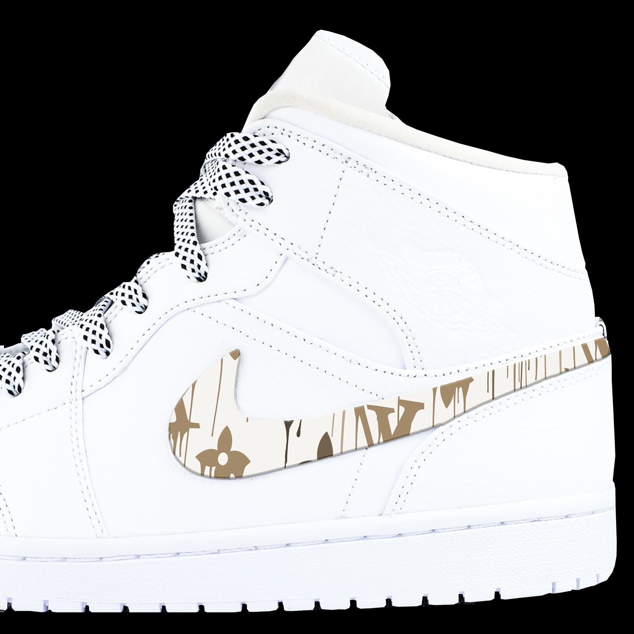 Beige Drip Air Jordan 1 Check Wrap – GLACÉ Inc.