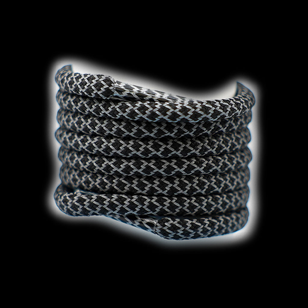 Black 3M Reflective Round Laces – GLACÉ Inc.